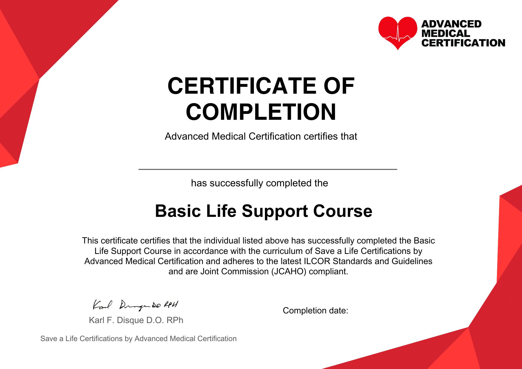 Free Online BLS Certification Course - Advanced Medical Certification ...